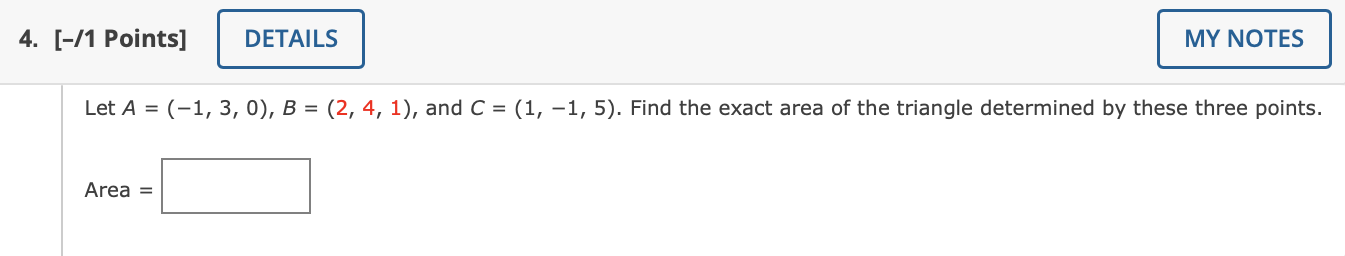 Solved Let A=(−1,3,0),B=(2,4,1), and C=(1,−1,5). Find the | Chegg.com