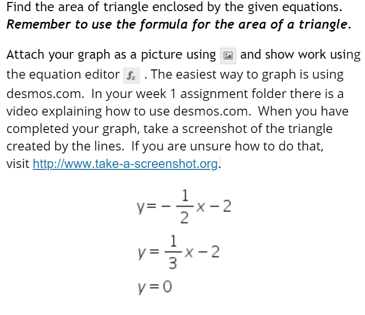 Solved Find the area of triangle enclosed by the given | Chegg.com