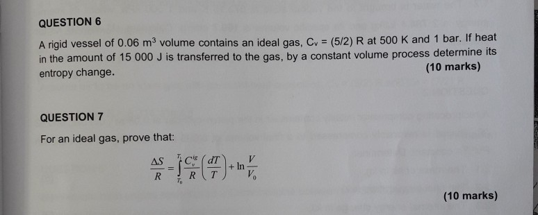 Solved QUESTION 6 A rigid vessel of 0.06 m3 volume contains | Chegg.com