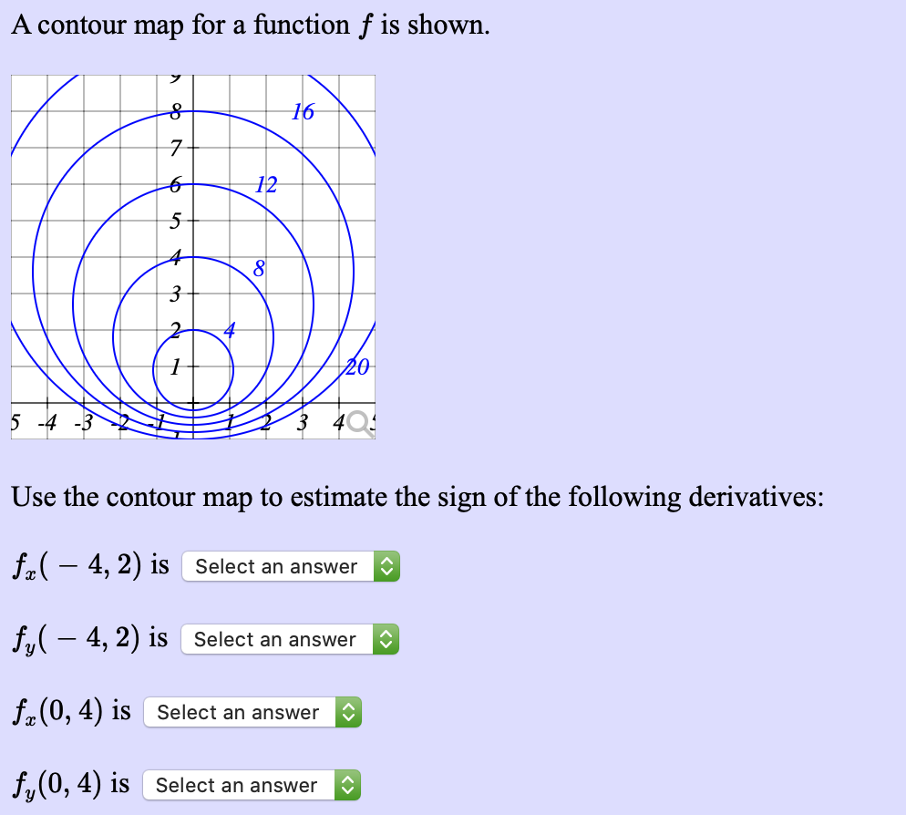 Solved A contour map for a function f is shown. Use the | Chegg.com