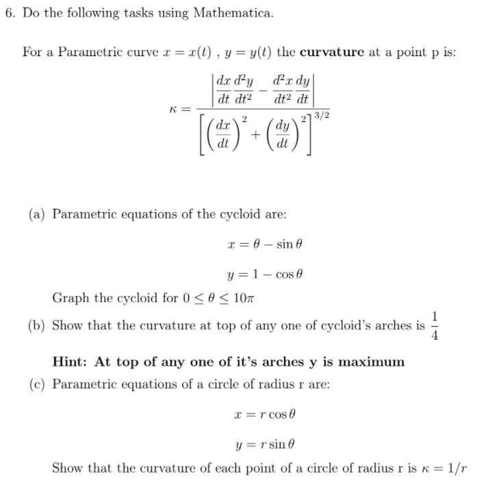 Solved 6. Do the following tasks using Mathematica. For a | Chegg.com