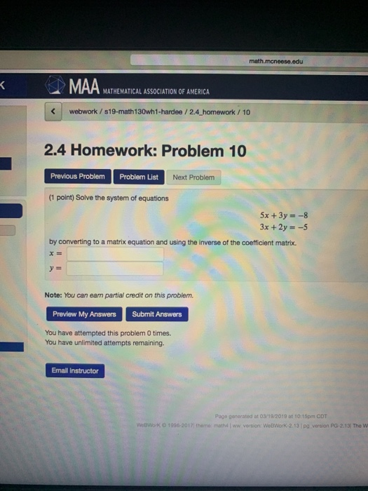 Solved math.mcneese.edu MAA MATHEMATICAL ASSOCIATION OF | Chegg.com