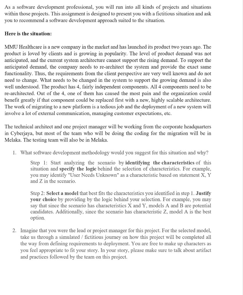 Solved As a software development professional, you will run | Chegg.com