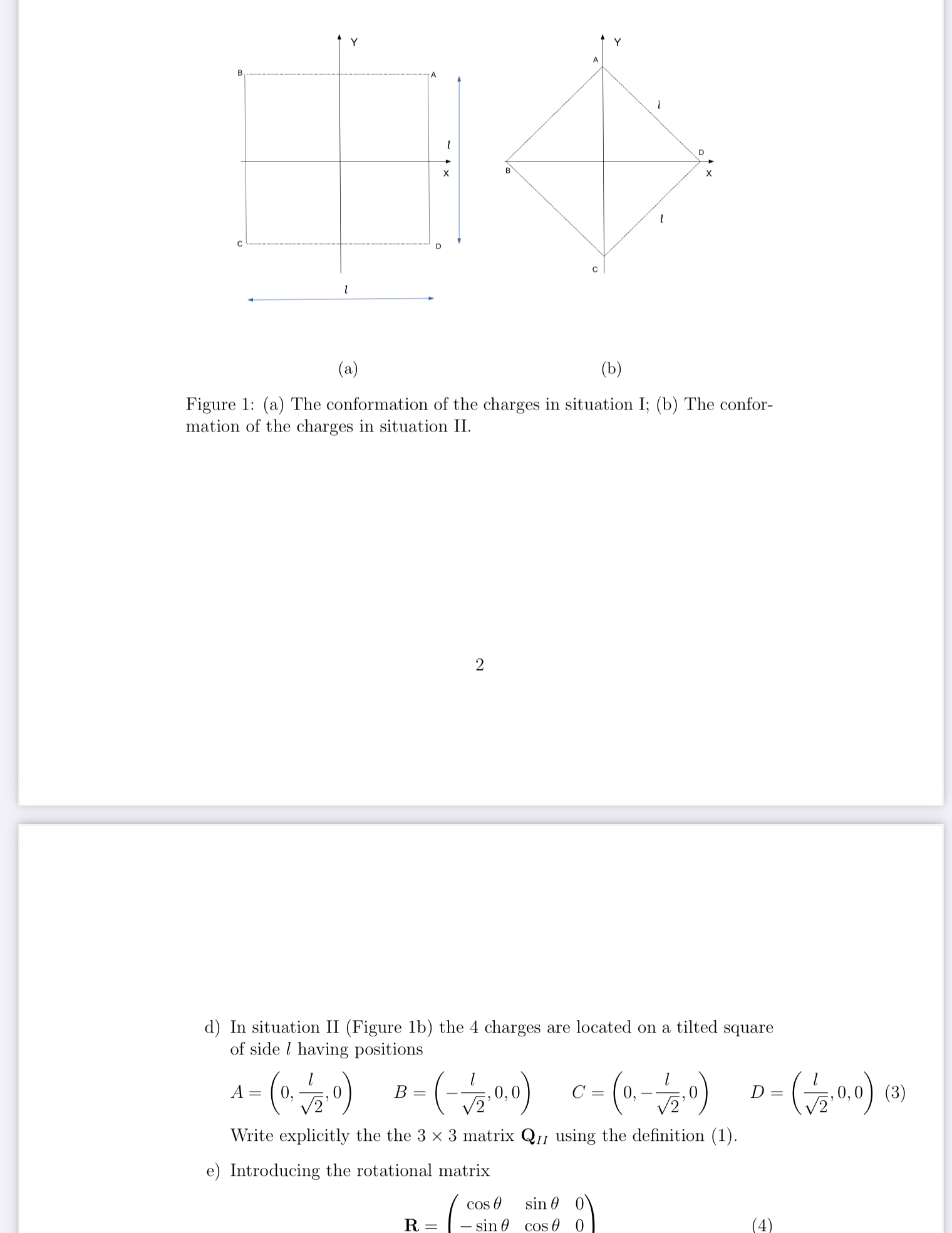 Solved Problem 1: Quadrupole moment of a discrete | Chegg.com