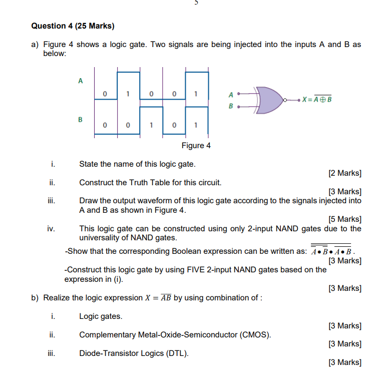 Solved Question 4 (25 ﻿Marks)aA ﻿and B asbelow:i. ﻿State the | Chegg.com