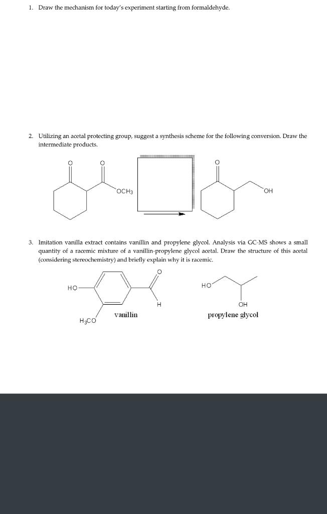 Solved 1. Draw the mechanism for today's experiment starting | Chegg.com