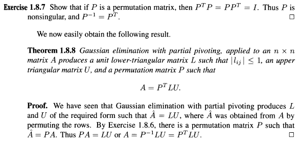 Solved Exercise 1.8.7 Show that if P is a permutation | Chegg.com