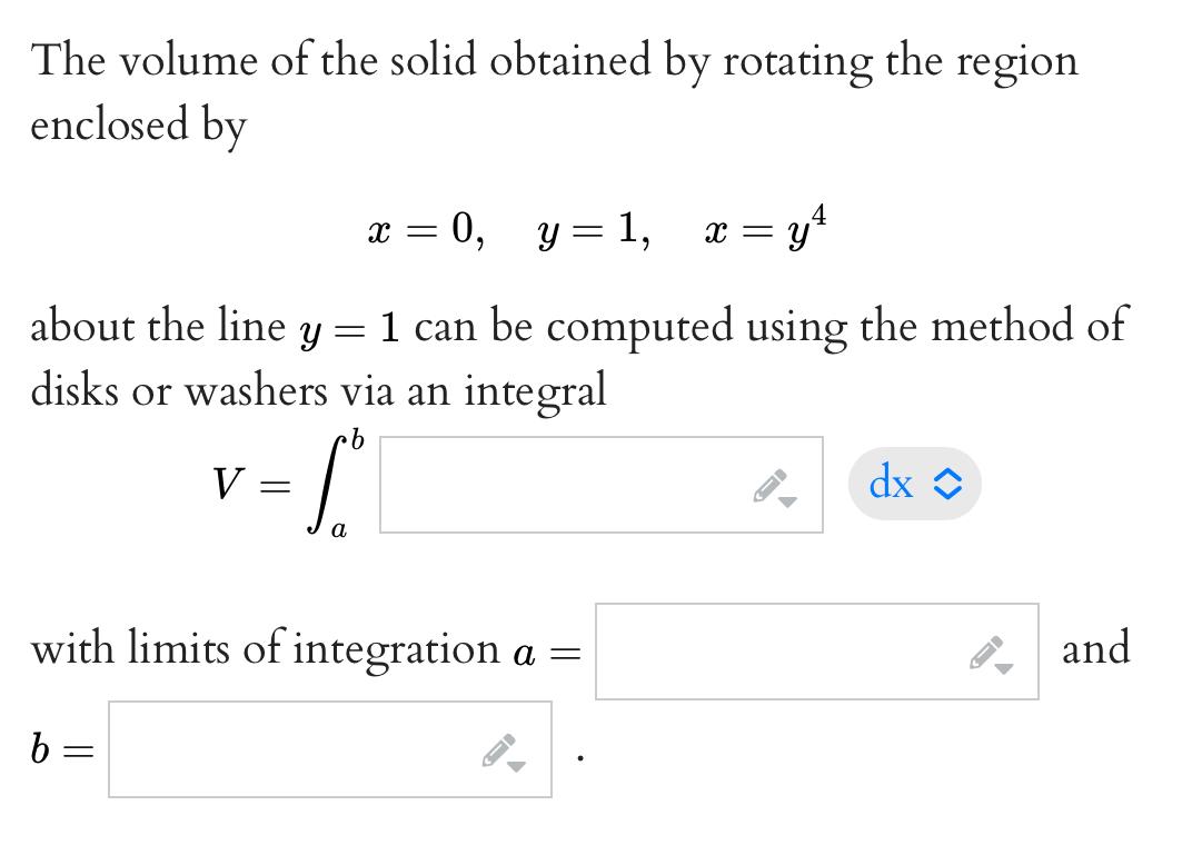 Solved The volume of the solid obtained by rotating the | Chegg.com
