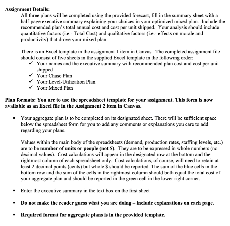 Solved Assignment Details: All three plans will be completed | Chegg.com