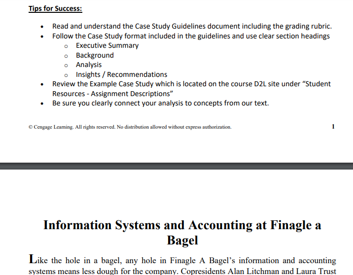 Solved Information Systems and Accounting at Finagle a | Chegg.com