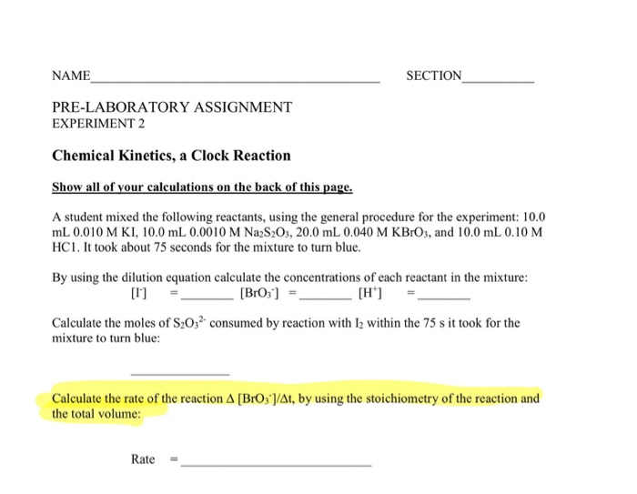 Solved NAME SECTION PRE-LABORATORY ASSIGNMENT EXPERIMENT 2 | Chegg.com