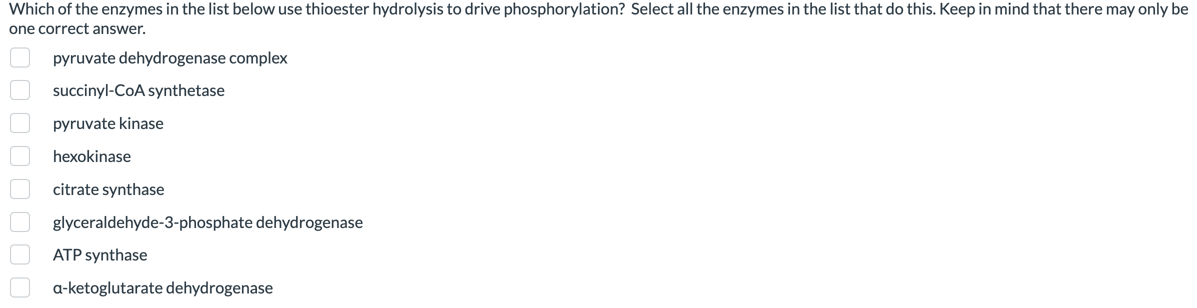 Solved Which of the enzymes in the list below use thioester | Chegg.com