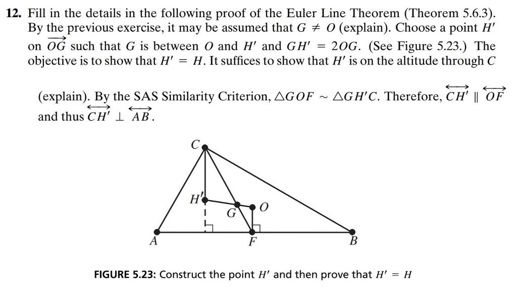 12. Fill in the details in the following proof of the | Chegg.com