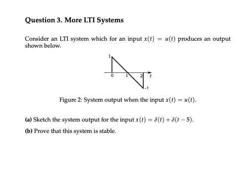 Solved Question 3. More LTI Systems Consider an LTI system | Chegg.com