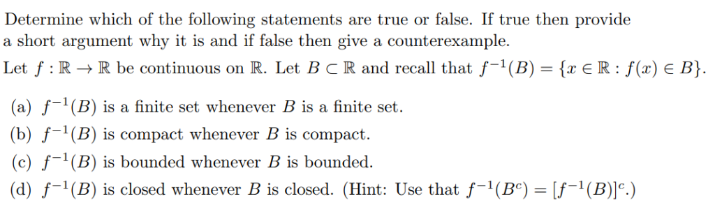 Solved Determine which of the following statements are true | Chegg.com