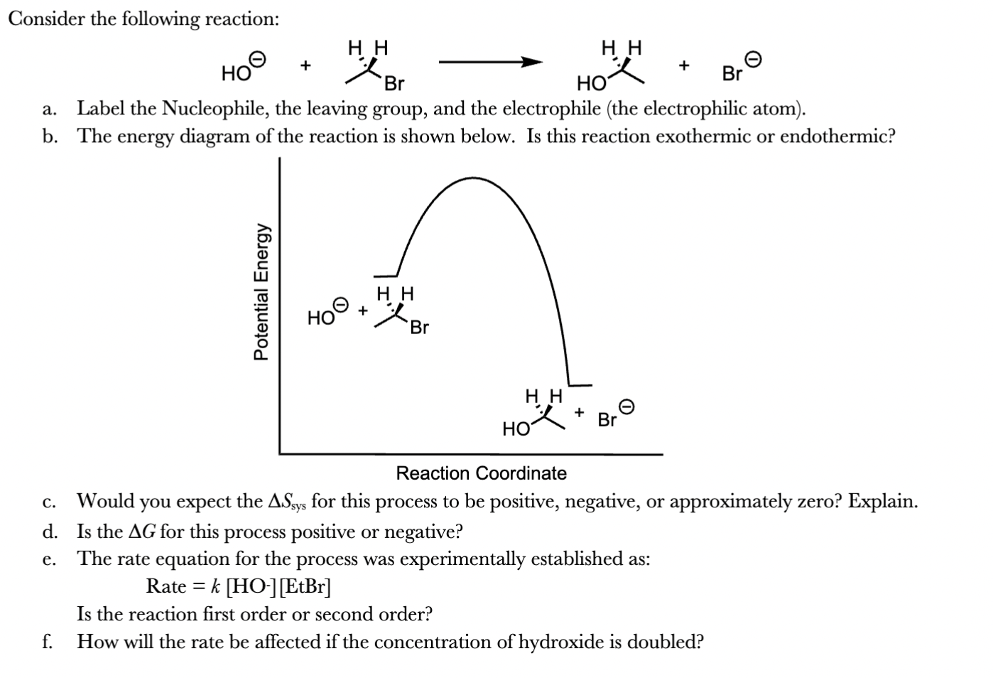 Solved Consider the following reaction: a. Label the | Chegg.com