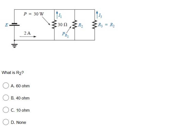 Solved What is R2 ?A. 60ohmB. 40ohmC. 10ohmD. ﻿None | Chegg.com