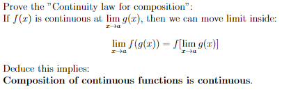 Solved Prove the "Continuity law for composition": If y(x) | Chegg.com