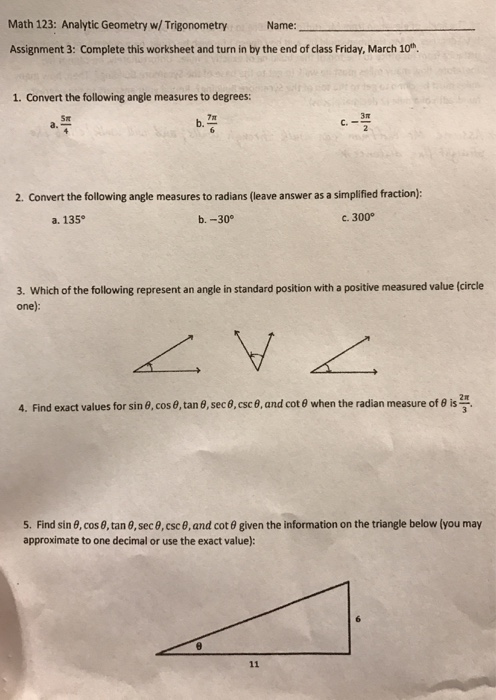 Solved Convert the following angle measures to degrees: | Chegg.com