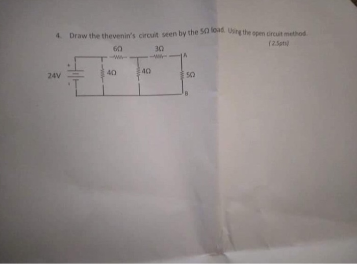 Solved Draw the thevenin's circuit seen by the 5Ω load using | Chegg.com