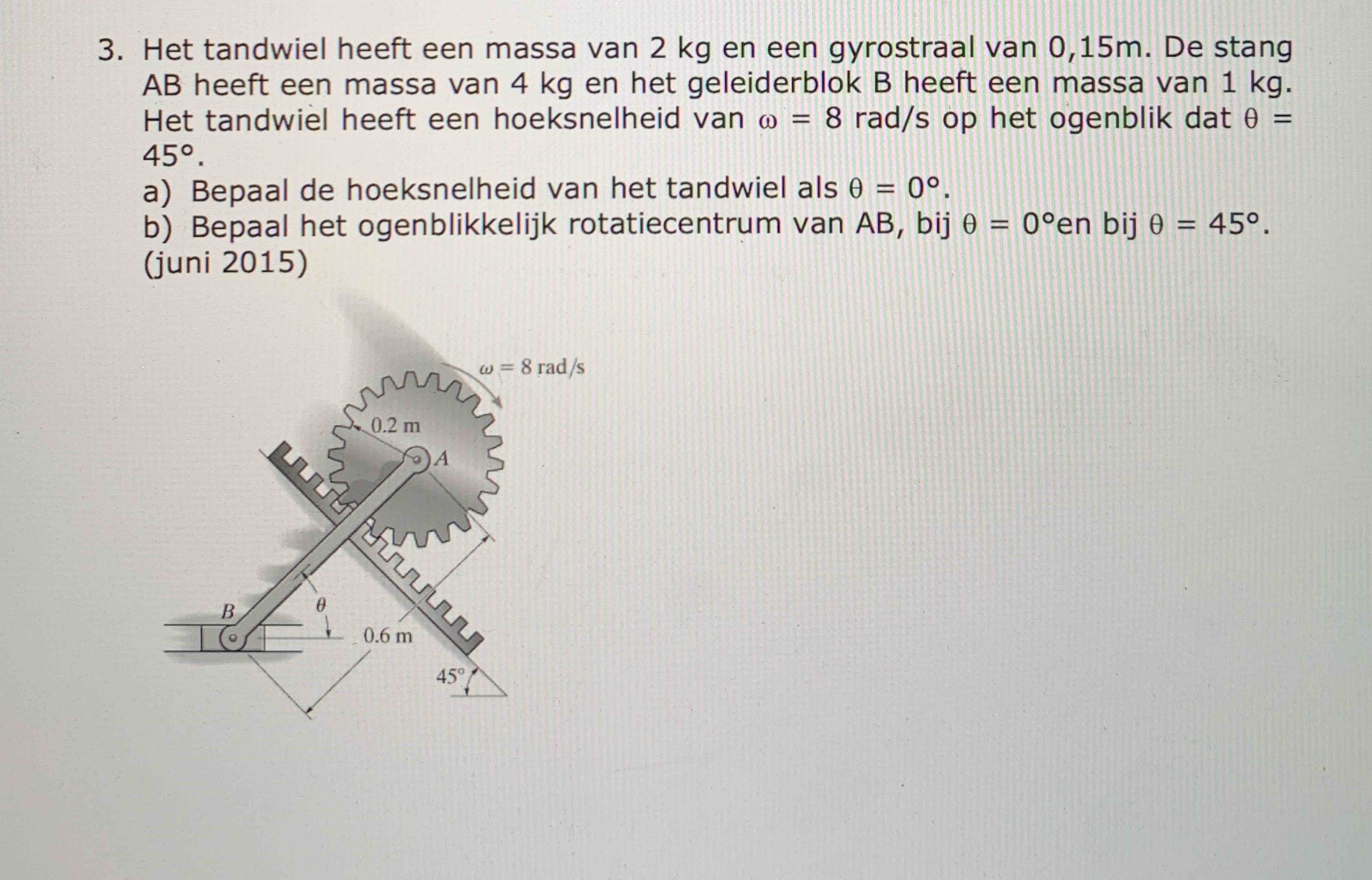 Solved Het tandwiel heeft een massa van 2kg ﻿en een | Chegg.com