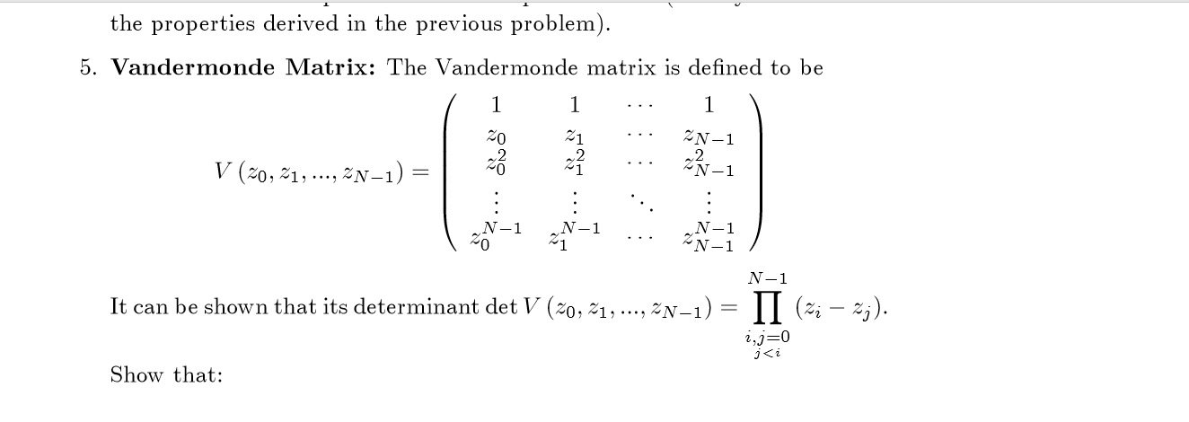 Solved the properties derived in the previous problem). 5. | Chegg.com