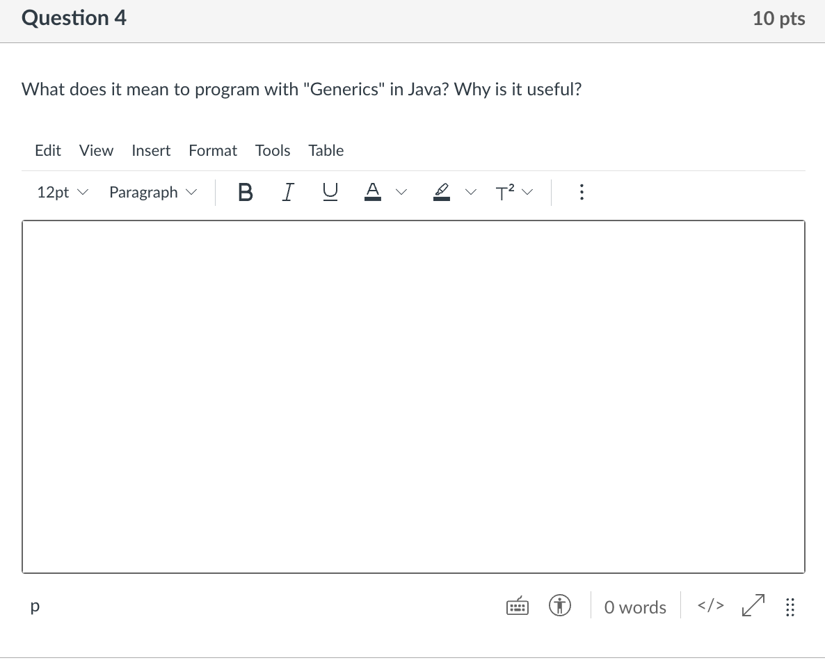 Solved What does it mean to program with "Generics" in Java? | Chegg.com