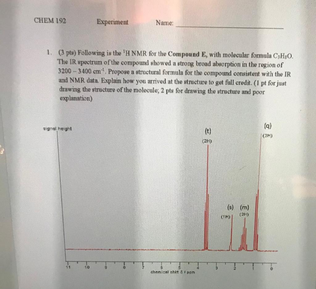 Solved The is Compound (E) with a molecular formula of | Chegg.com