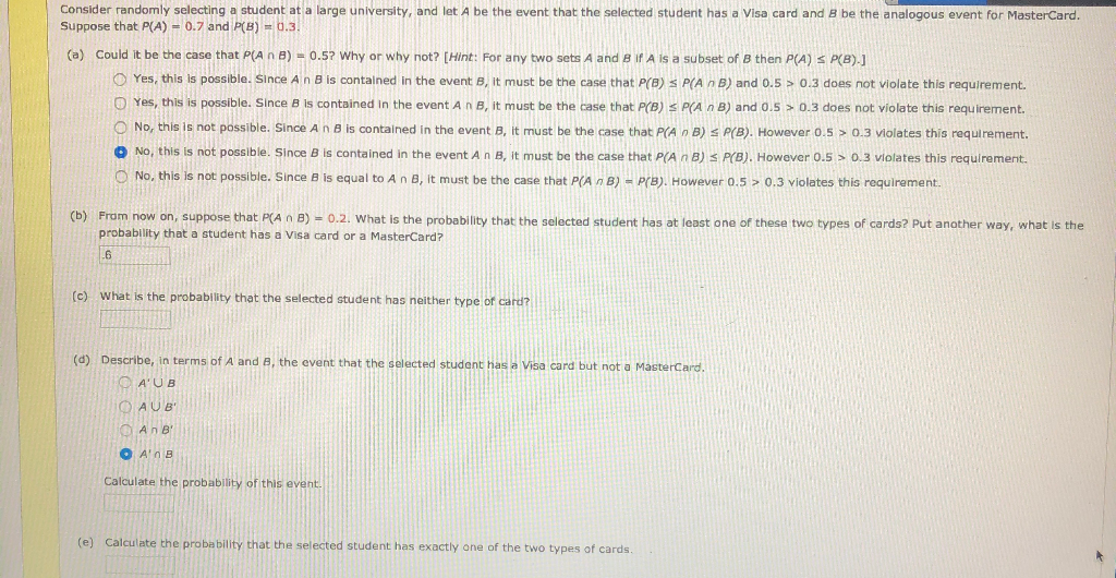 Solved Consider randomly selecting a student at a large | Chegg.com
