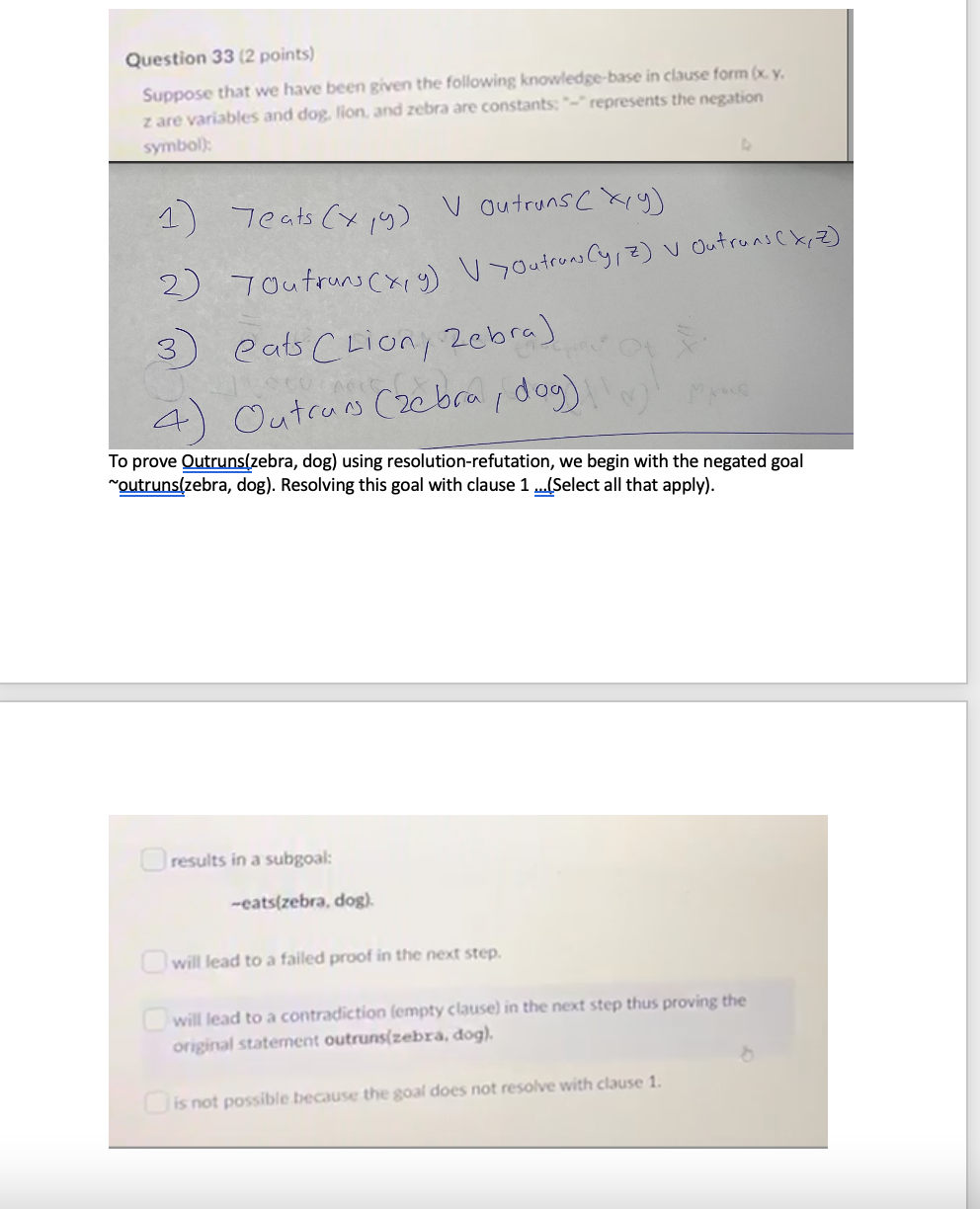 Solved Question 33 ( 2 points) Suppose that we have been | Chegg.com