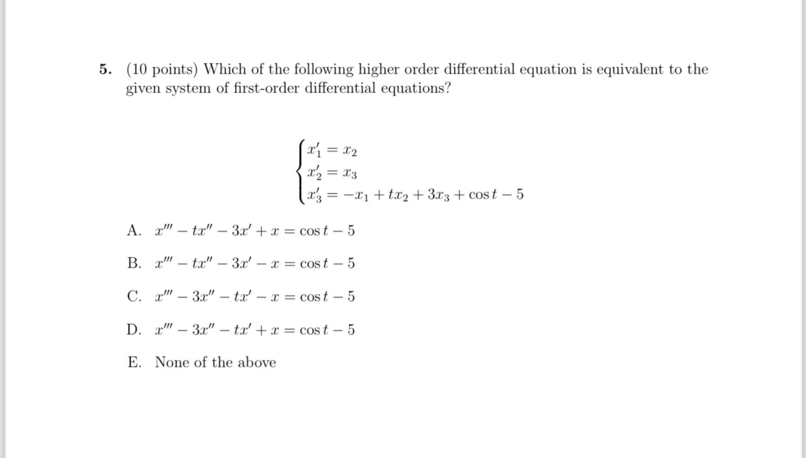 Solved Which of the following higher order differential | Chegg.com