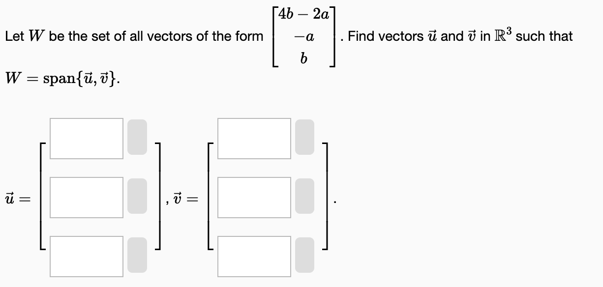 Solved Let W be the set of all vectors of the form | Chegg.com