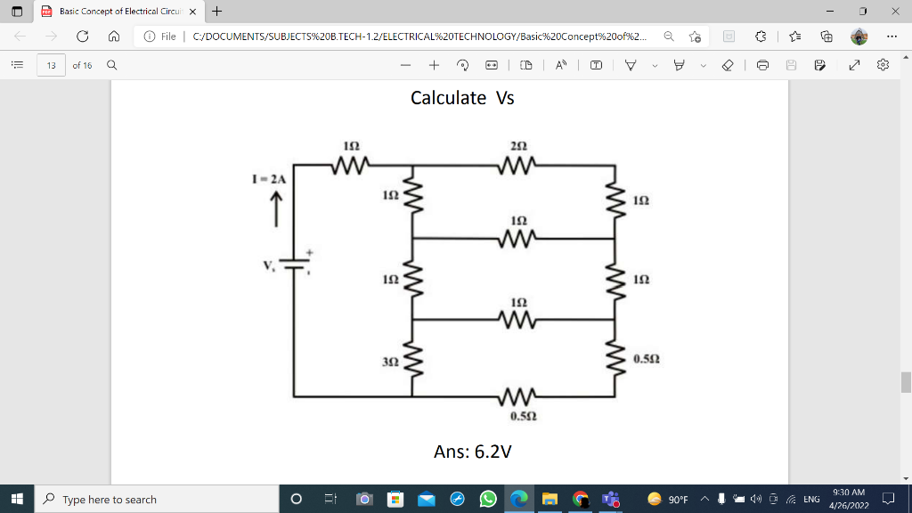 Solved Basic Concept of Electrical Circui х + — c a File | Chegg.com