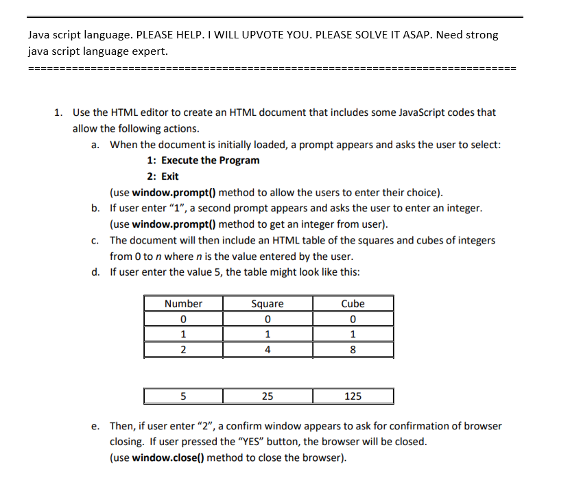 Solved Ava Script Language Please Help I Will Upvote You 