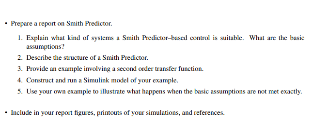 - Prepare a report on Smith Predictor. 1. Explain | Chegg.com