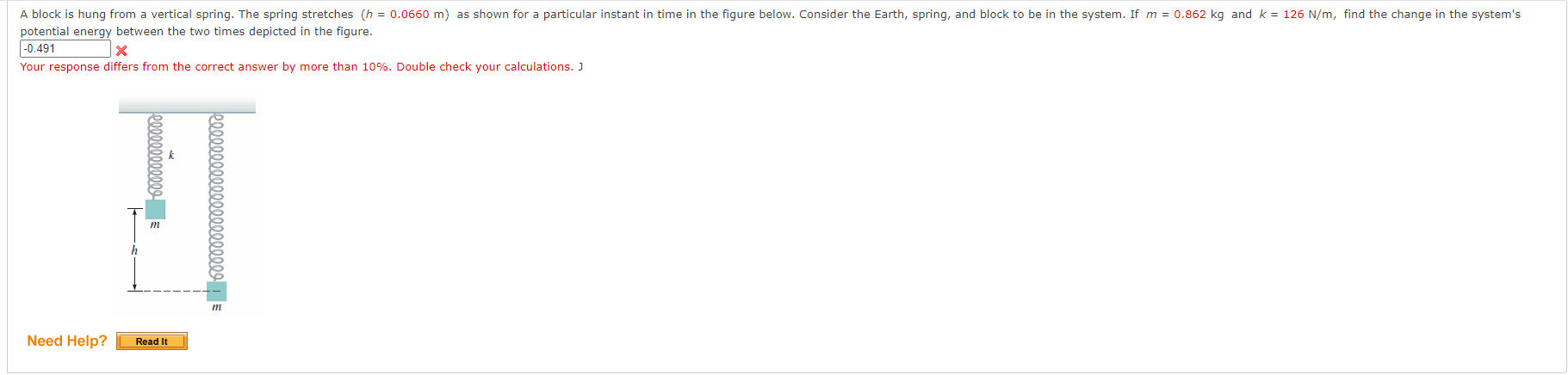 Solved A block is hung from a vertical spring. The spring | Chegg.com