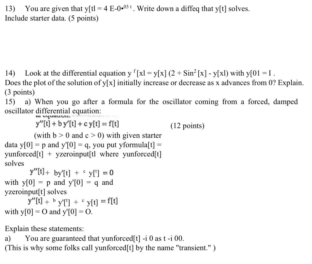 Solved 10) Given y'[t] = 2 (note that y' [t] = 2 is the | Chegg.com