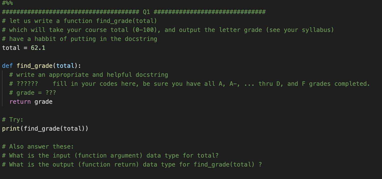 Solved Python coding problem. # let us write a function | Chegg.com