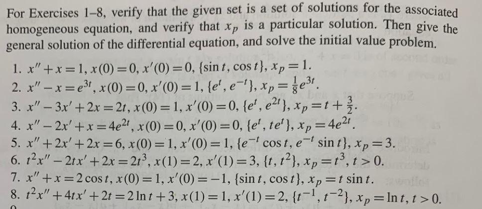 Solved For Exercises 1-8, verify that the given set is a set | Chegg.com