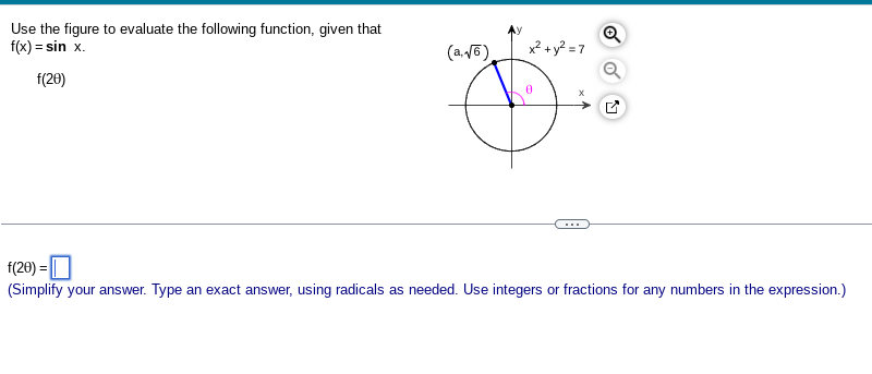 Solved Use the figure to evaluate the following function, | Chegg.com