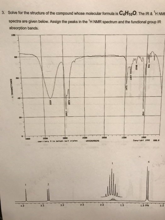Solved 3. Solve for the structure of the compound whose | Chegg.com