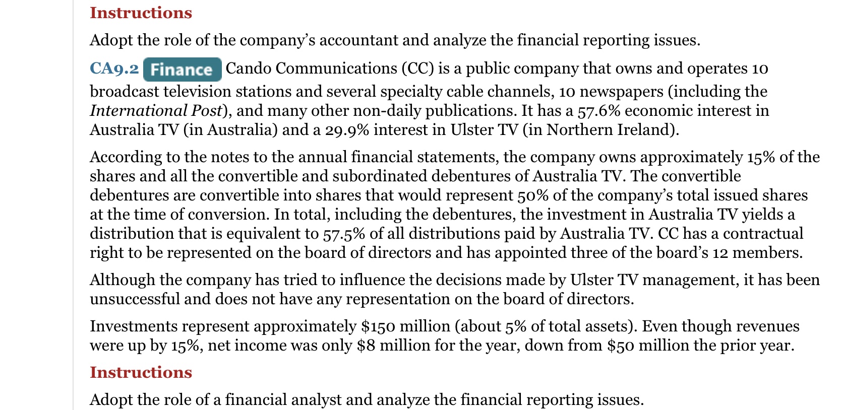 Please see the below example and do the CA9.2 | Chegg.com