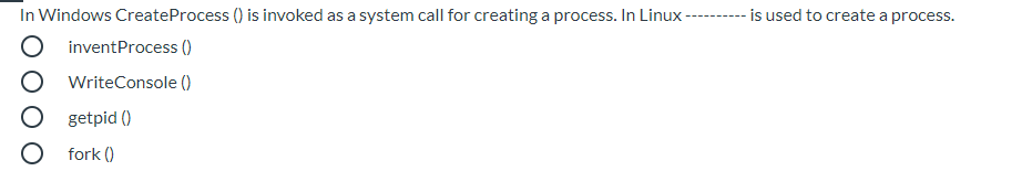 Solved is used to create a process. In Windows CreateProcess | Chegg.com