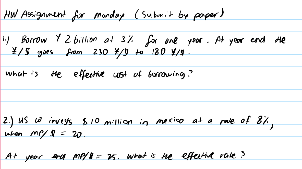 Solved HW Assignment for monday (Submit by paper) 1.) Borrow | Chegg.com