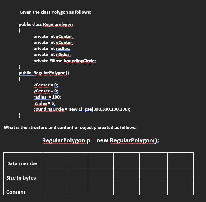 Solved Given the class Polygon as follows: public class | Chegg.com