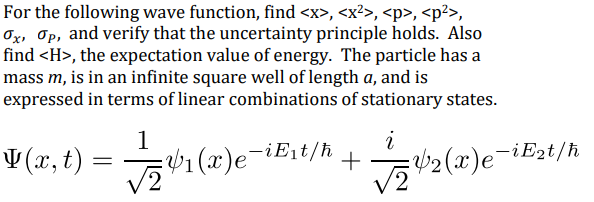 Solved For the following wave function, find | Chegg.com