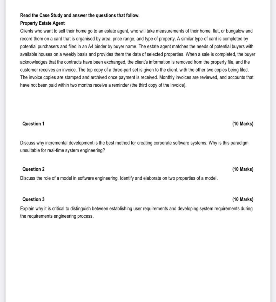 Solved Read the Case Study and answer the questions that | Chegg.com