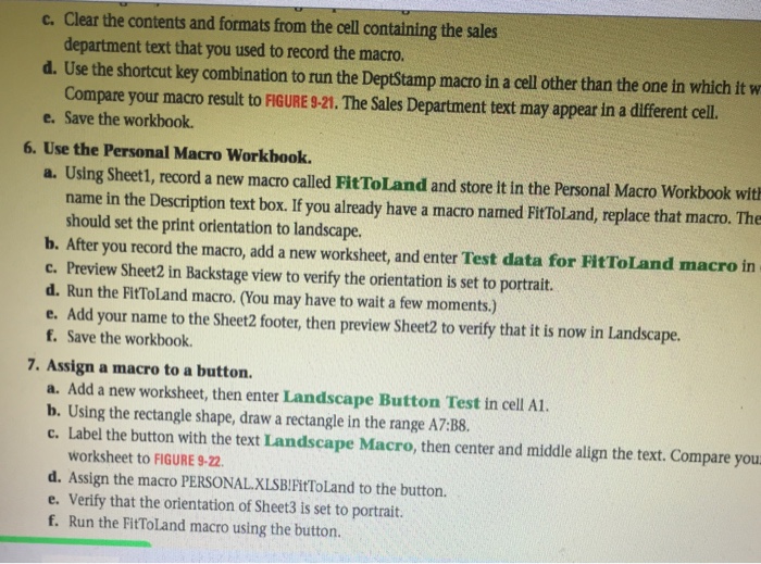 Solved Plan and enable a macro. a. You need to plan a macro | Chegg.com