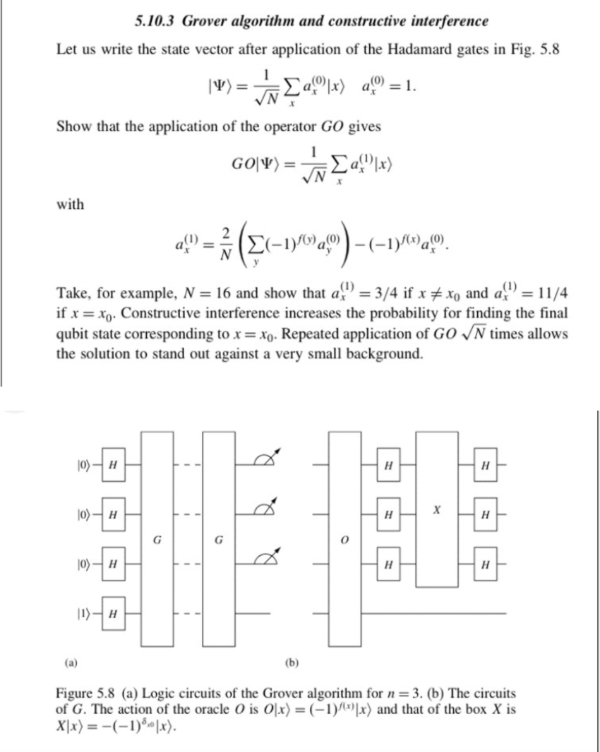 5.10.3 Grover algorithm and constructive interference | Chegg.com