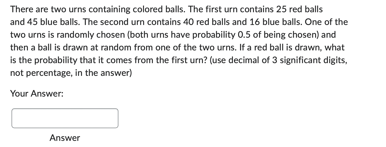 Solved There are two urns containing colored balls. The | Chegg.com
